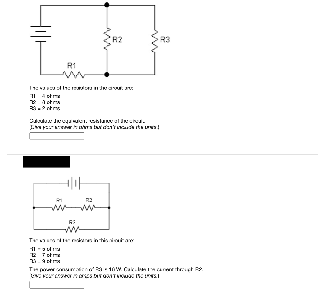 Solved R2 R3 R1 The values of the resistors in the circuit | Chegg.com