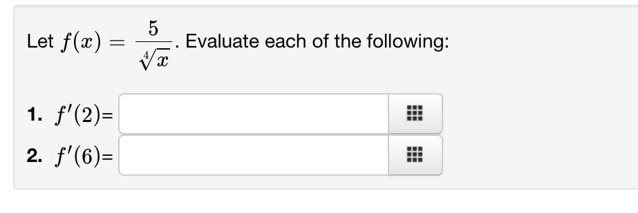 Solved Let f(x)=4x5. Evaluate each of the following: 1. | Chegg.com