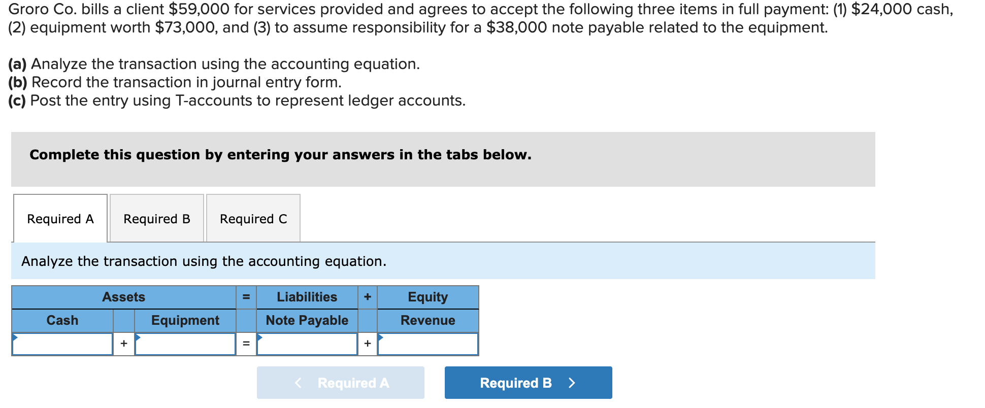 Solved Groro Co. bills a client $59,000 for services | Chegg.com