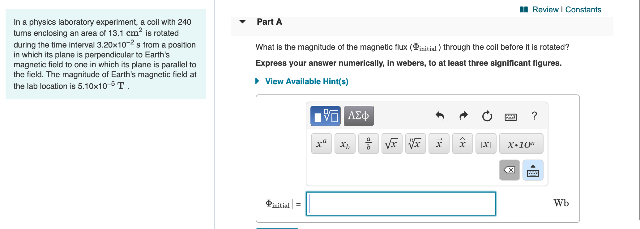 Solved Review | Constants Part A In a physics laboratory | Chegg.com