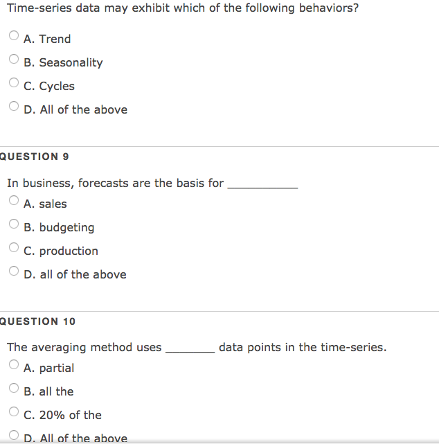 Solved Given forecast errors of 8, 10, and 9, what is the | Chegg.com