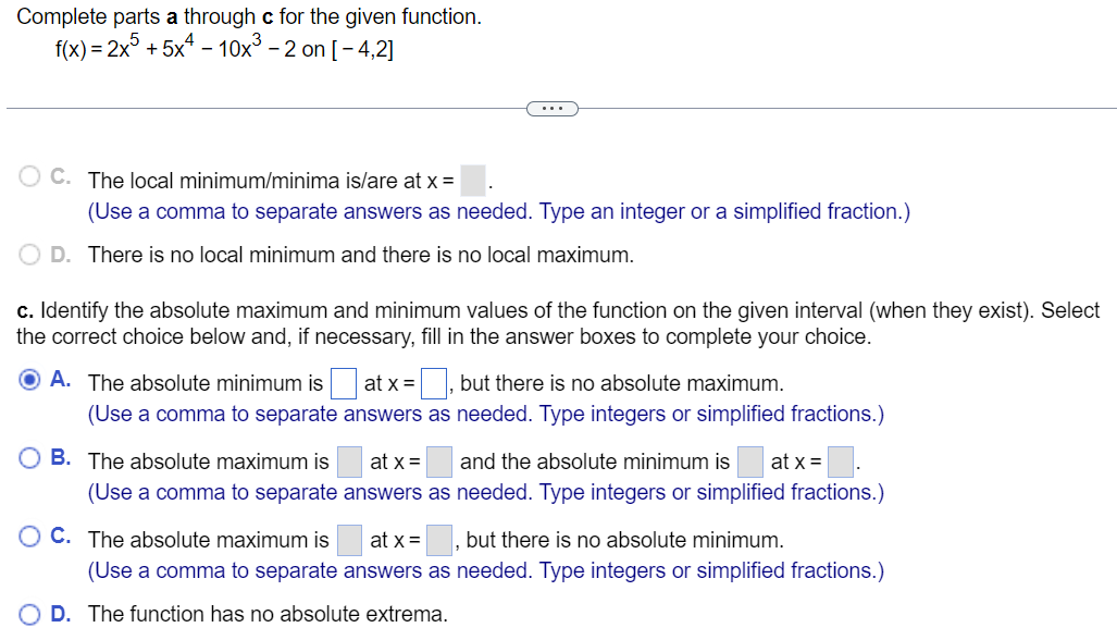 Solved Complete parts a through c ﻿for the given | Chegg.com