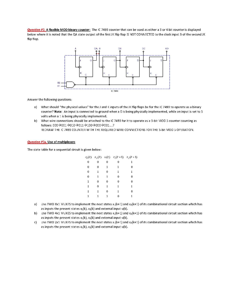 Question #2. A flexible MOD binary counter: The IC | Chegg.com