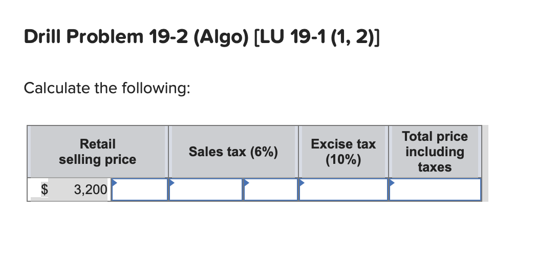 Solved Drill Problem 19-2 (Algo) [LU 19-1 (1,2)] Calculate | Chegg.com