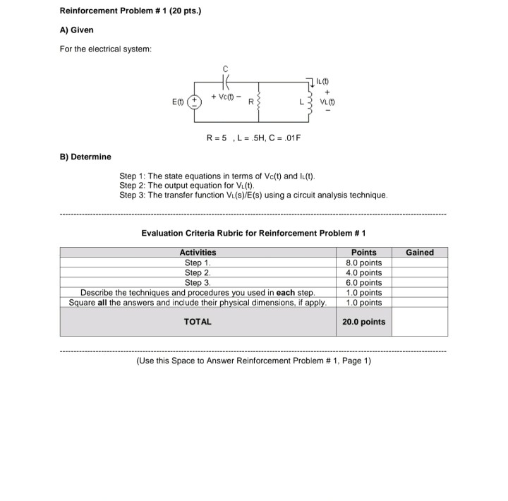 Solved Reinforcement Problem # 1 (20 pts.) A) Given For the | Chegg.com