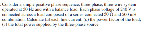 Solved Consider a simple positive phase sequence, | Chegg.com