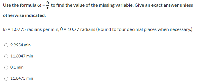 Solved Use the formula s = rwt to find the value of the | Chegg.com