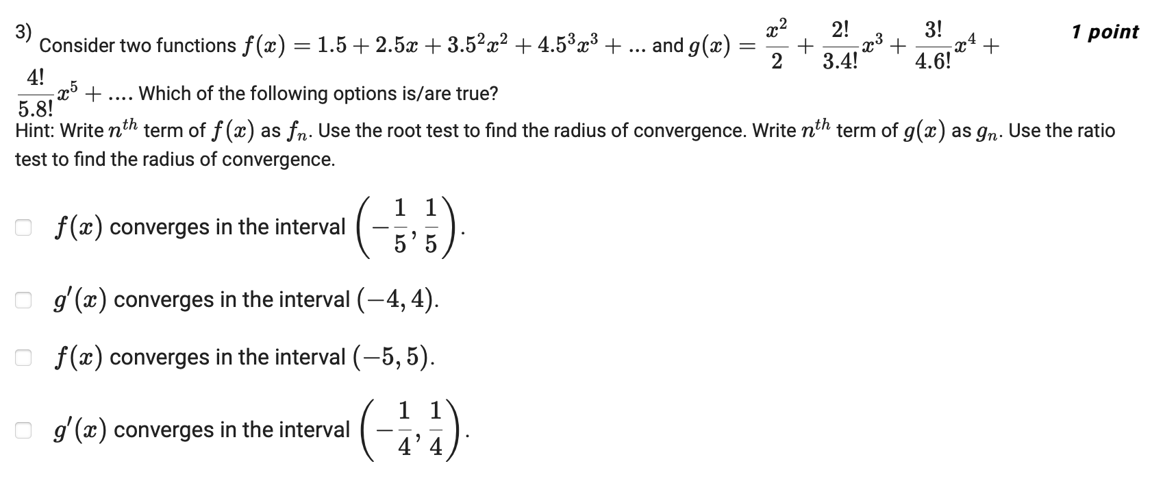 3) Consider two functions | Chegg.com