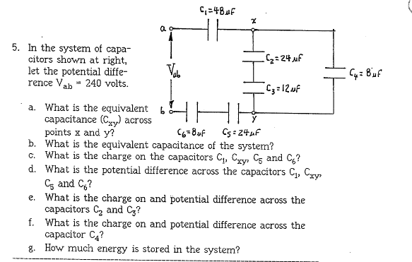 Solved C.-48uf ช Vi Cy: Buf 64 H 5. In the system of capa- | Chegg.com