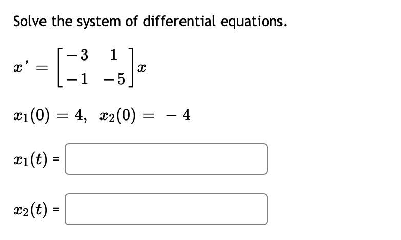 Solved Solve the system of differential equations | Chegg.com