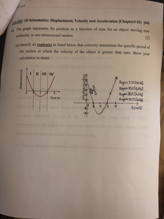 Solved ag e 02: 1D Kinematics: Displacement, Velocity and | Chegg.com