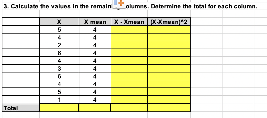 Solved 3. Calculate the values in the remain olumns. | Chegg.com