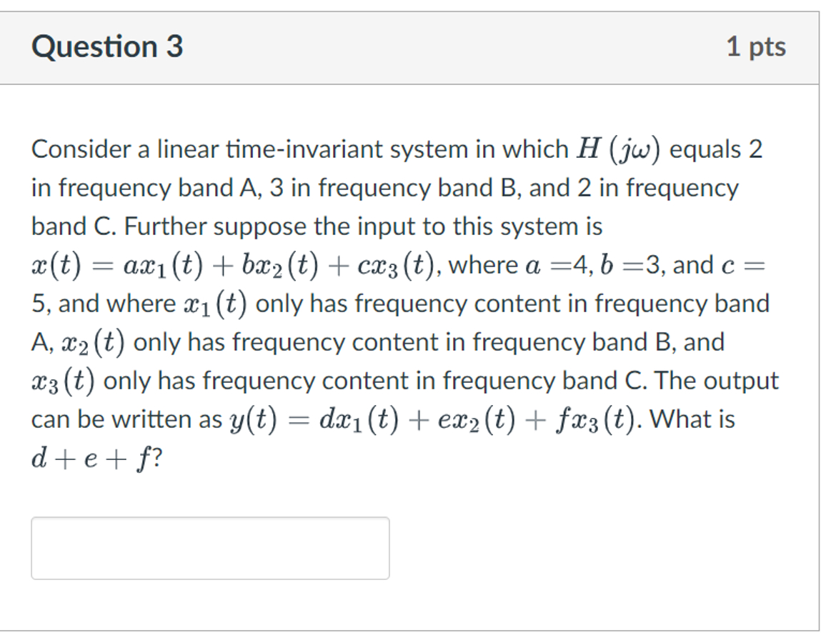 Solved Consider a linear time-invariant system in which | Chegg.com