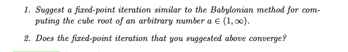 Solved Suggest a fixed-point iteration similar to the | Chegg.com