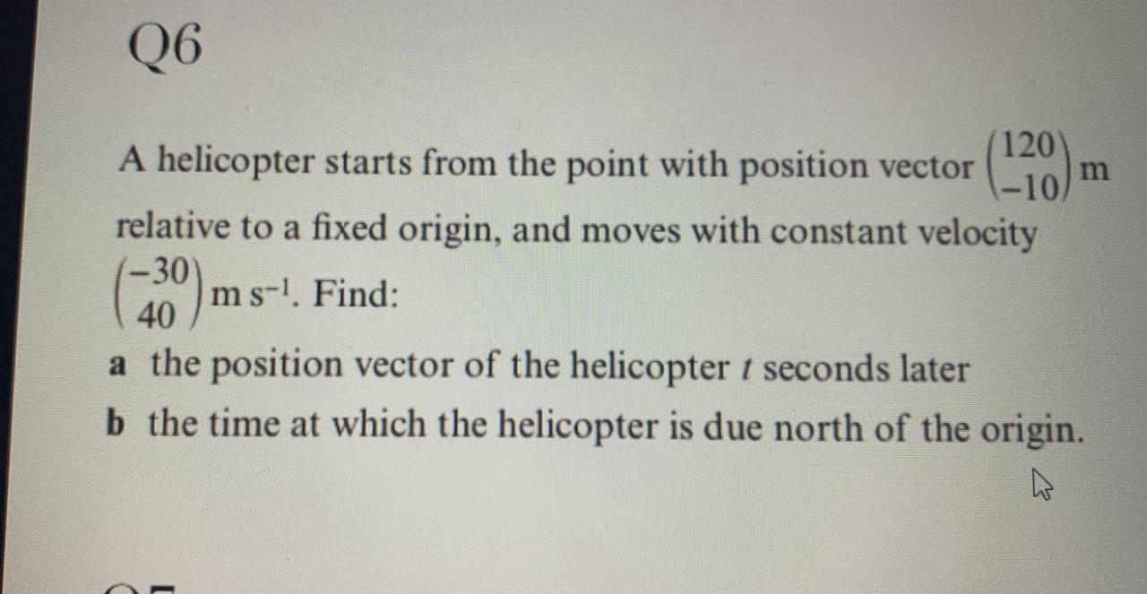 Solved Q6 ( m 120 A helicopter starts from the point with | Chegg.com