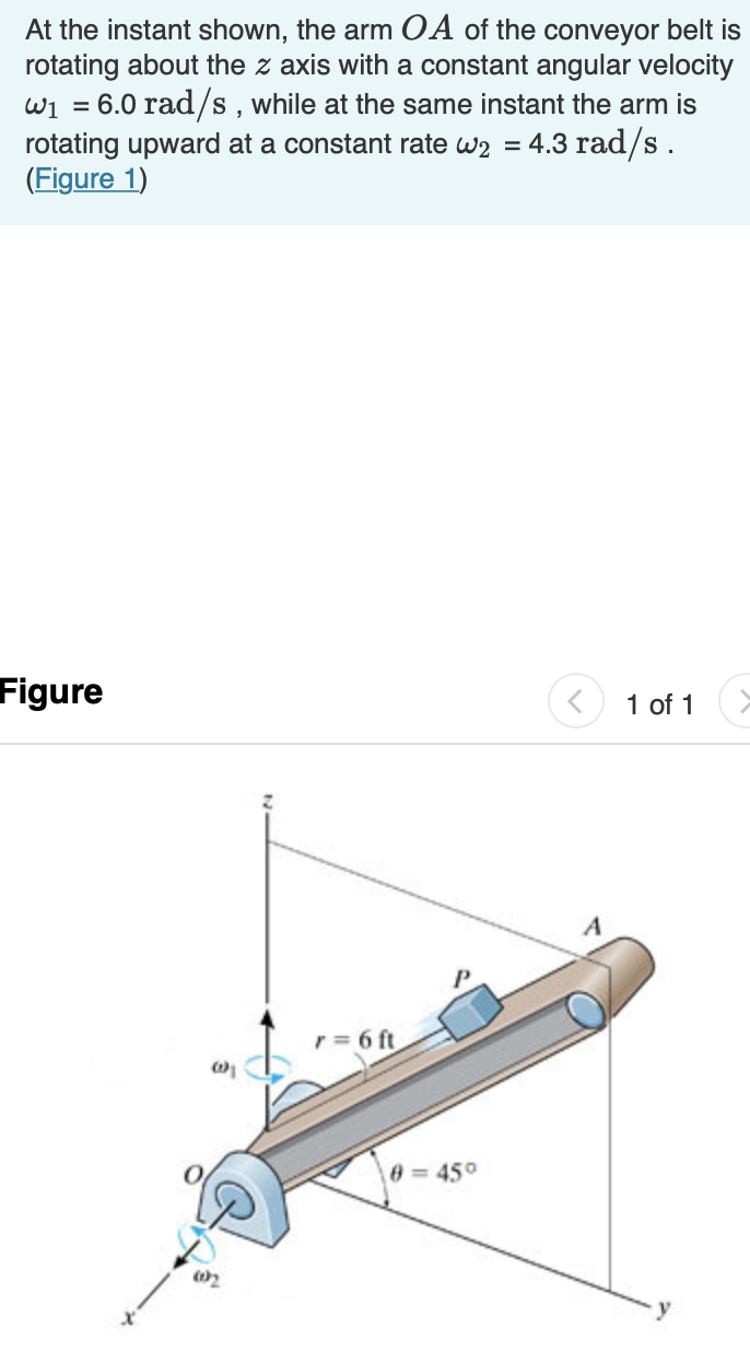 Solved At the instant shown, the arm OA of the conveyor belt | Chegg.com