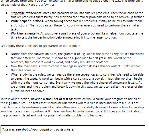Solved B. Igpay Atinlay (Pig Latin): Write a function that | Chegg.com