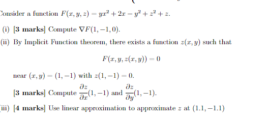 Solved Nsider A Function Fxyzyx22x−y2z2z I 3 