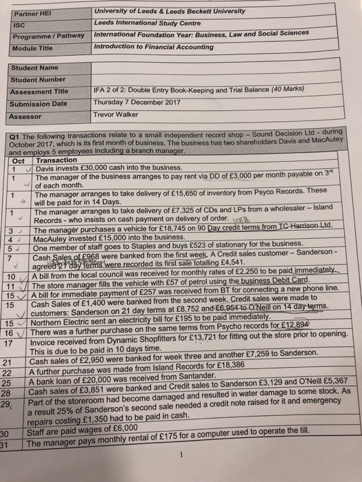 ISC Programme/ Pathway Module Title University of | Chegg.com