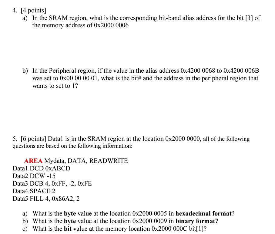 Solved 4. [4 points] a) In the SRAM region, what is the | Chegg.com