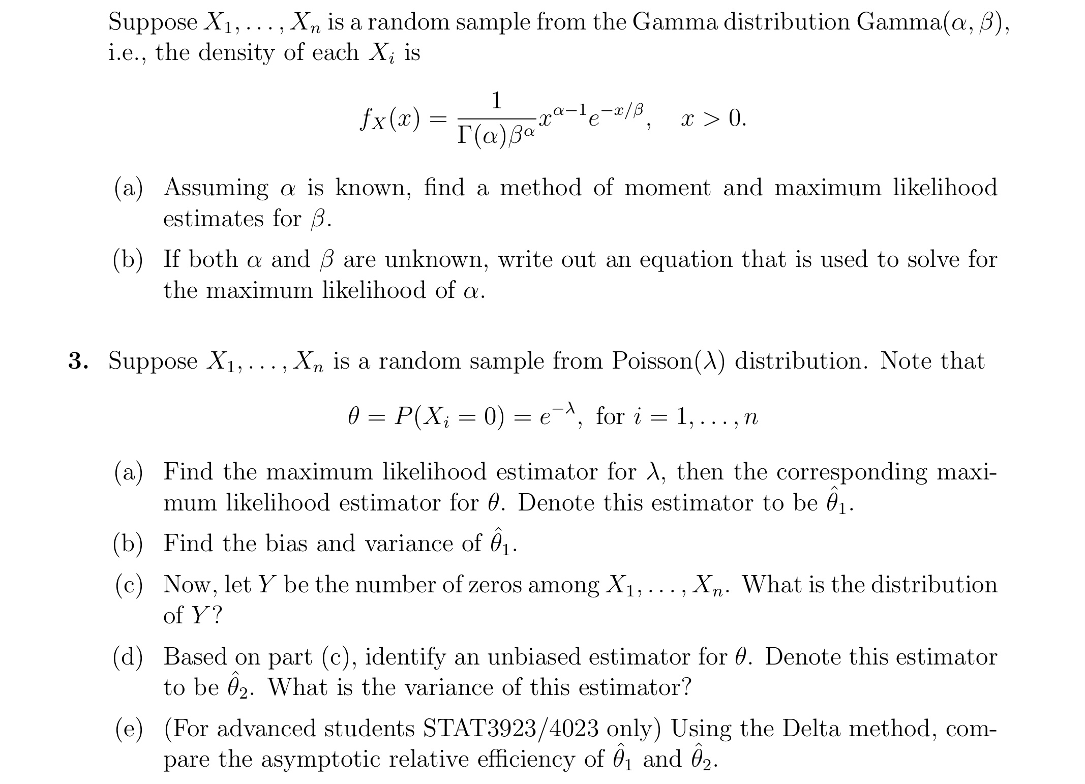 Suppose X1,…,Xn is a random sample from the Gamma | Chegg.com