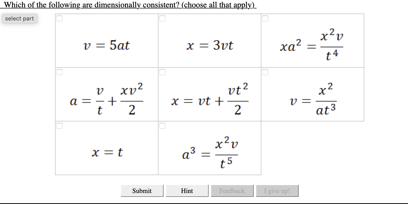 Solved Which of the following are dimensionally consistent? | Chegg.com