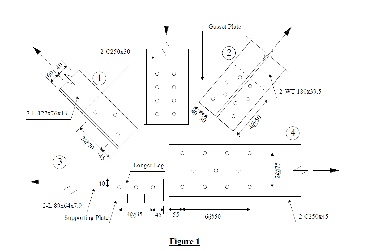 Members 1, 2, 3, and 4 are in tension. Determine the | Chegg.com