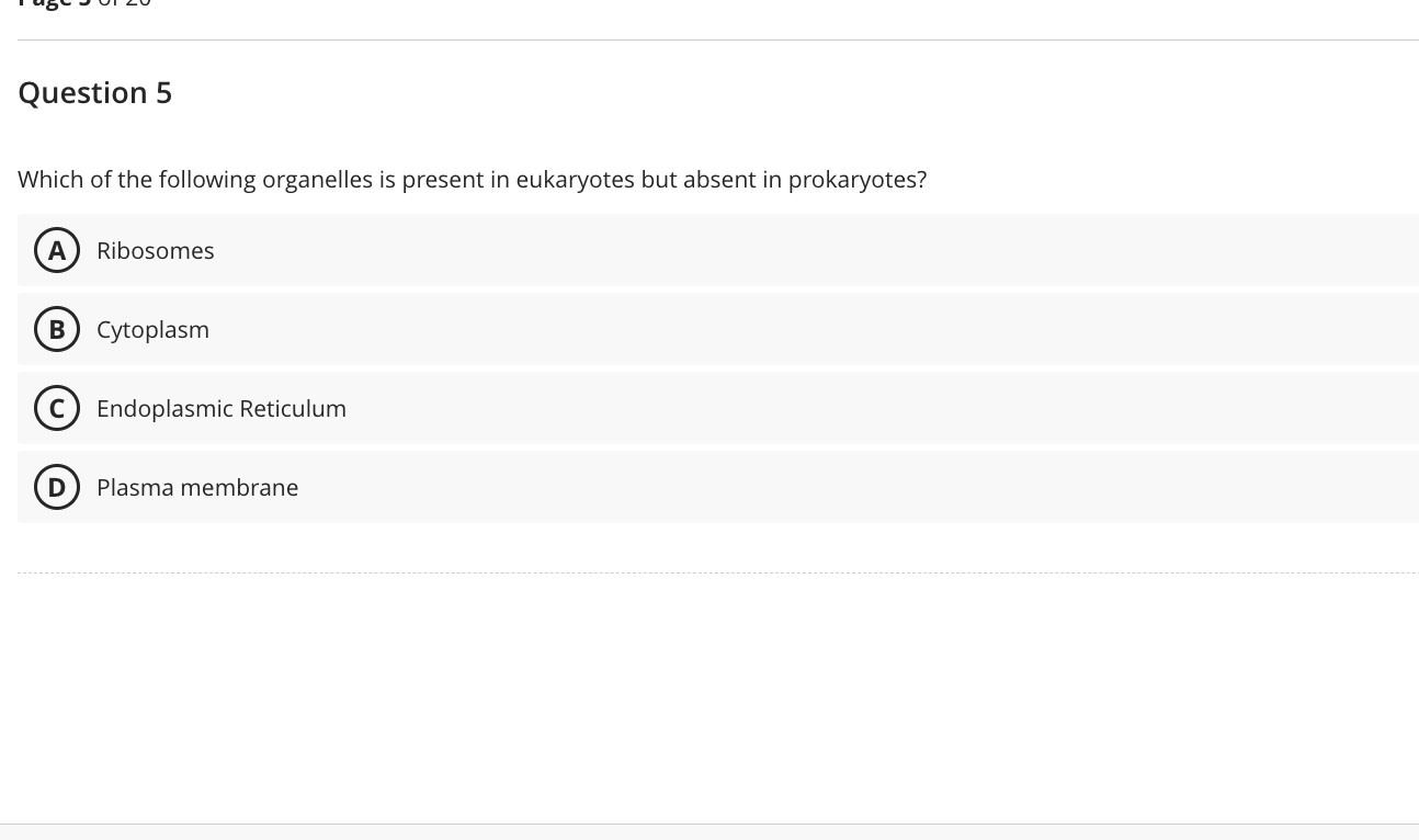 Solved Question 5Which of the following organelles is | Chegg.com