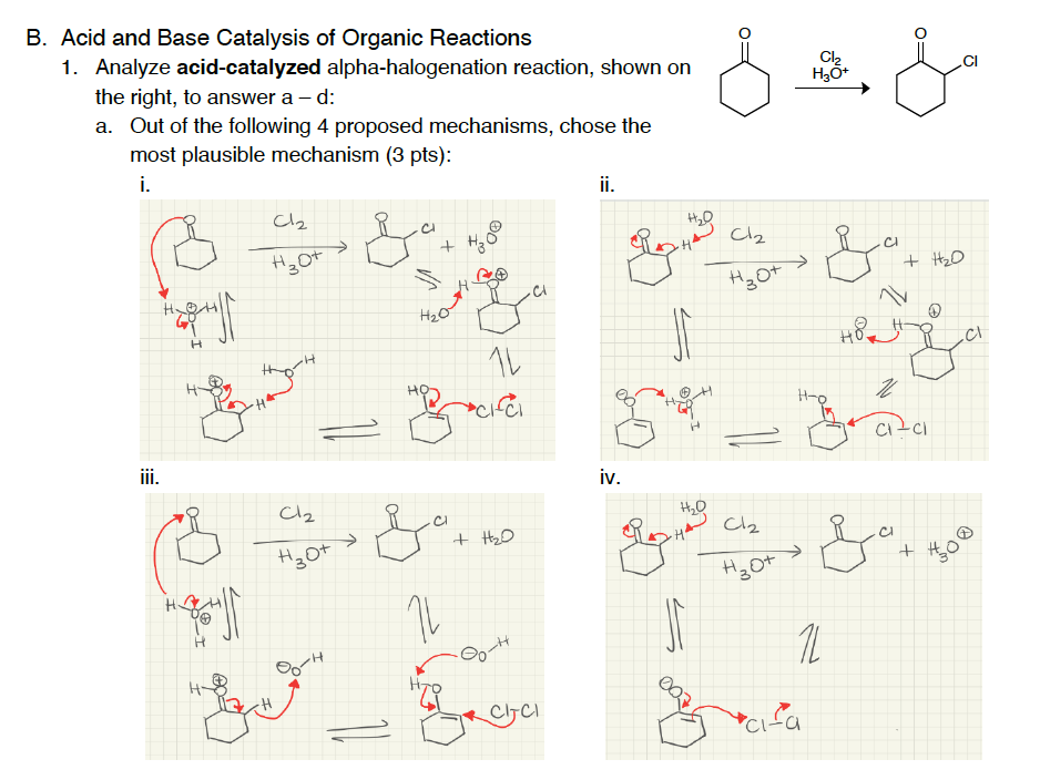 Solved B. Acid and Base Catalysis of Organic Reactions 1. | Chegg.com