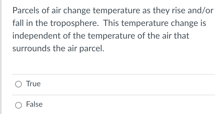 Solved Parcels of air change temperature as they rise and/or | Chegg.com