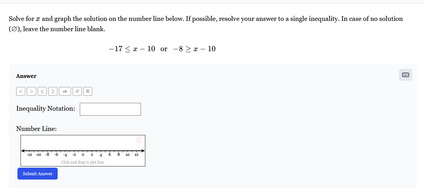 Solved Solve for x and graph the solution on the number line | Chegg.com
