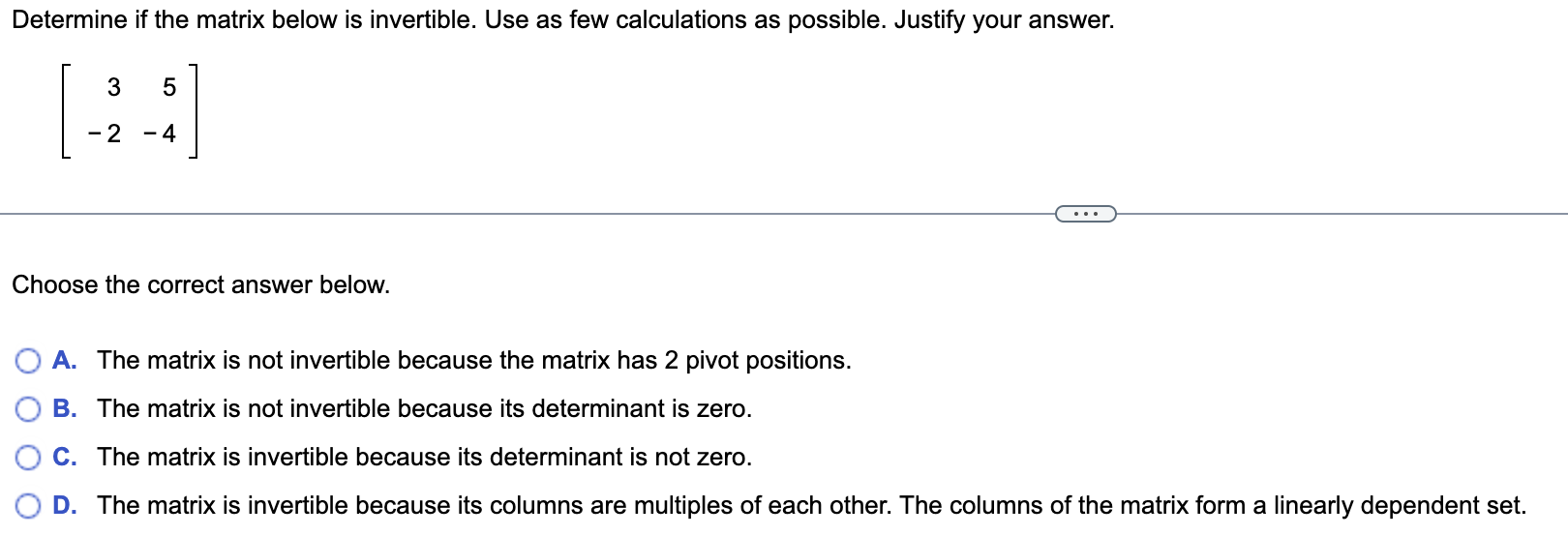 Solved [3−25−4] Choose the correct answer below. A. The | Chegg.com