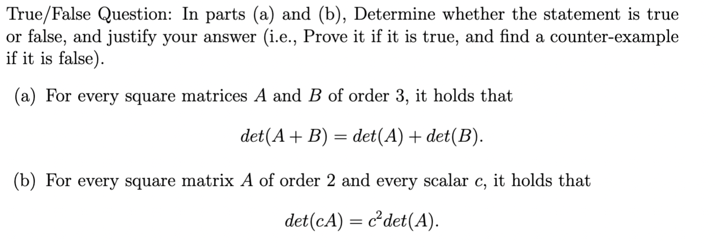 Solved Linear algebra Please explain all steps for both | Chegg.com
