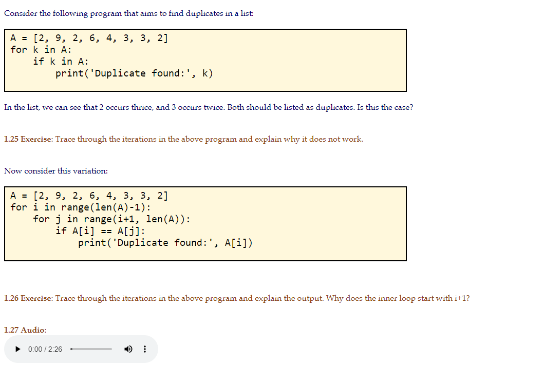 Solved Will rate the answer, Trace through the Exercise | Chegg.com