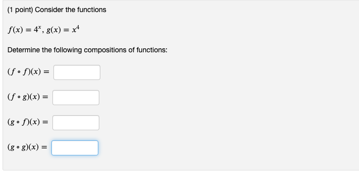 Solved (1 ﻿point) ﻿Consider the | Chegg.com