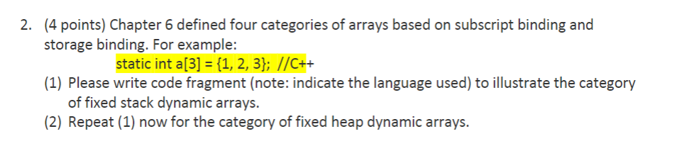 Solved 2. (4 points) Chapter 6 defined four categories of | Chegg.com
