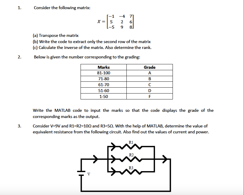 Solved Consider the following matrix: -5 9 (a) Transpose the | Chegg.com