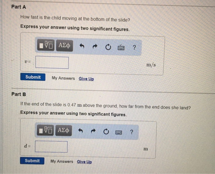 Solved A child slides down a frictionless 3.7 m -long | Chegg.com