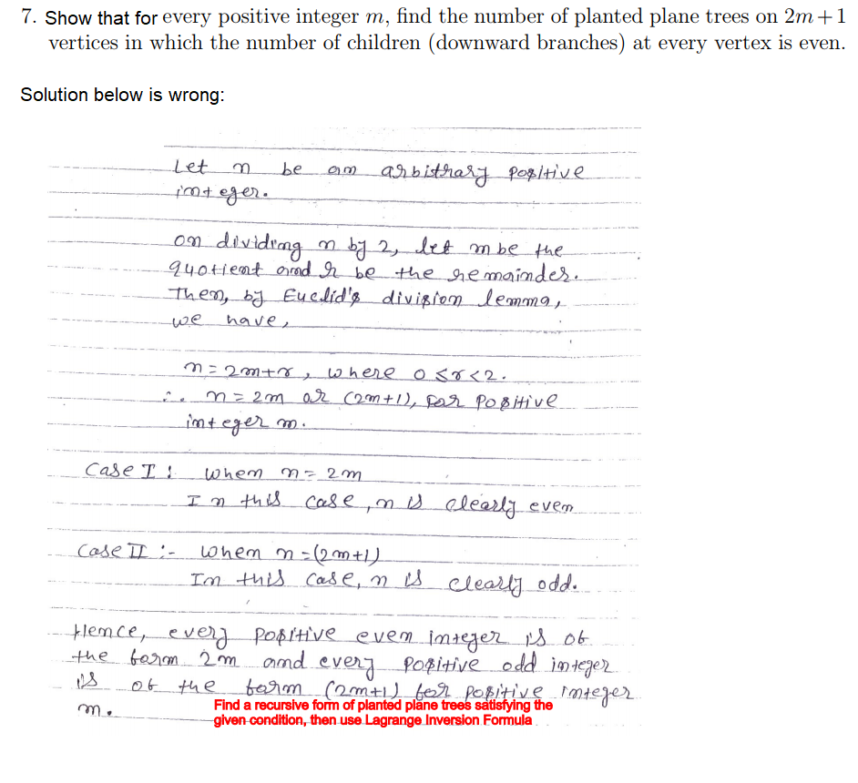 Solved 7. Show that for every positive integer m, find the | Chegg.com