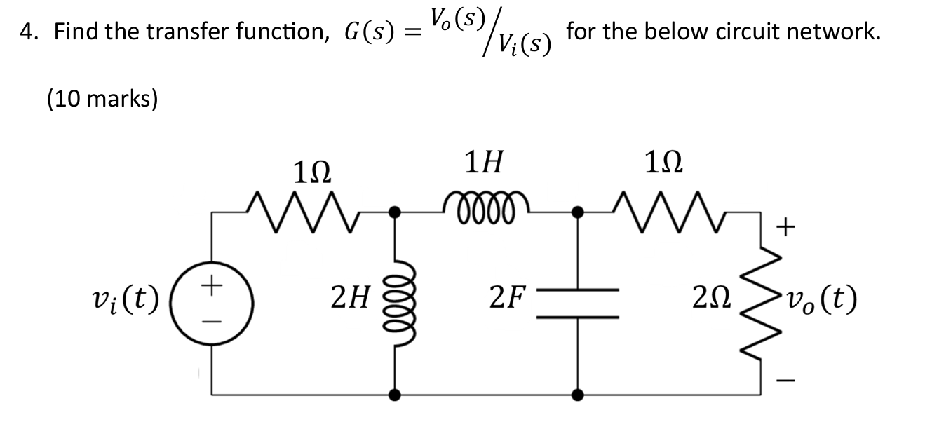 Find the transfer function, G(s)=VosVi(s) ﻿for the | Chegg.com