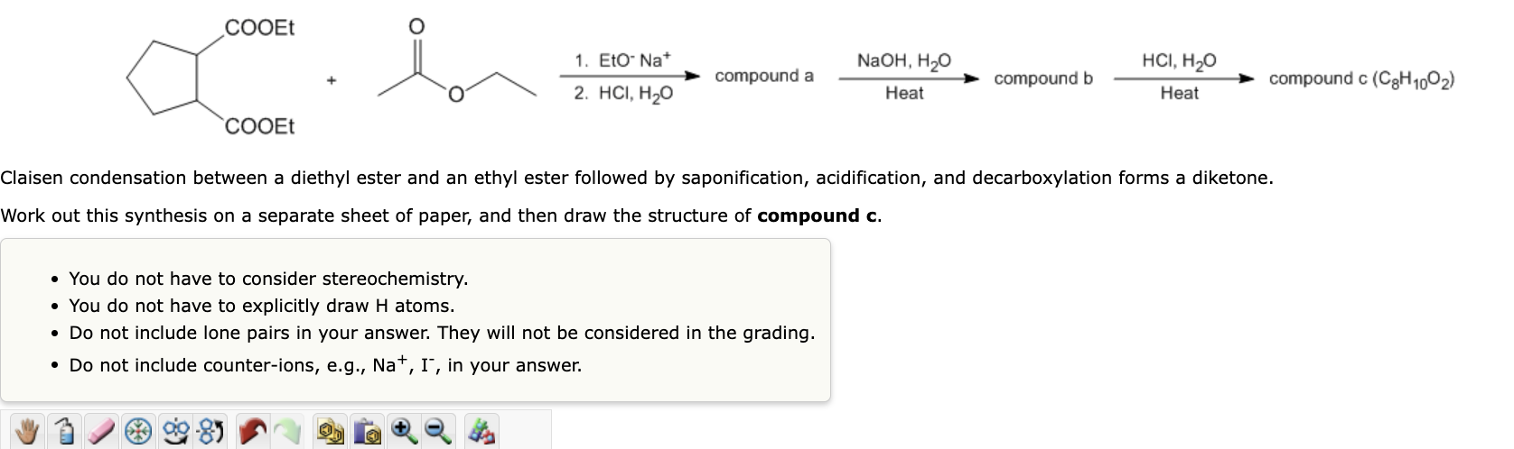 Solved COOEE o 1. Eto Na compound a NaOH, H2O Heat compound | Chegg.com