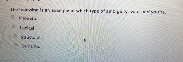 Solved The following is an example of which type of | Chegg.com