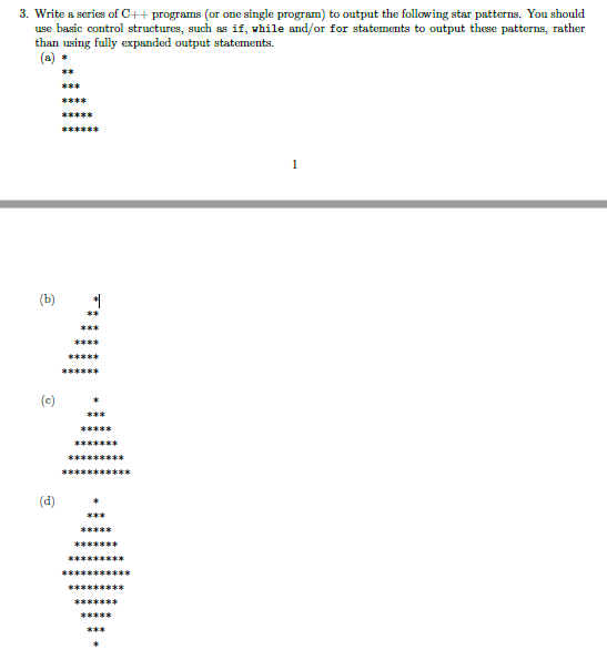 Solved 3. Write a series of C++ programs (or one single | Chegg.com