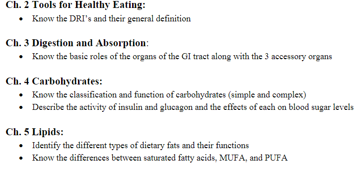Solved Ch. 2 ﻿Tools for Healthy Eating:Know the DRI's and | Chegg.com