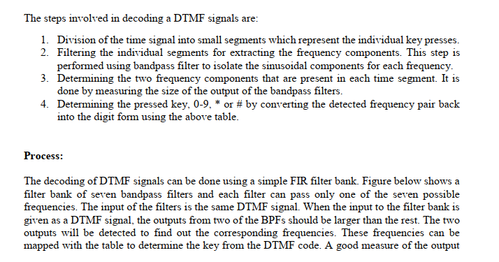 DTMF ENCODER & DECODER When we touch a touch-tone pad | Chegg.com