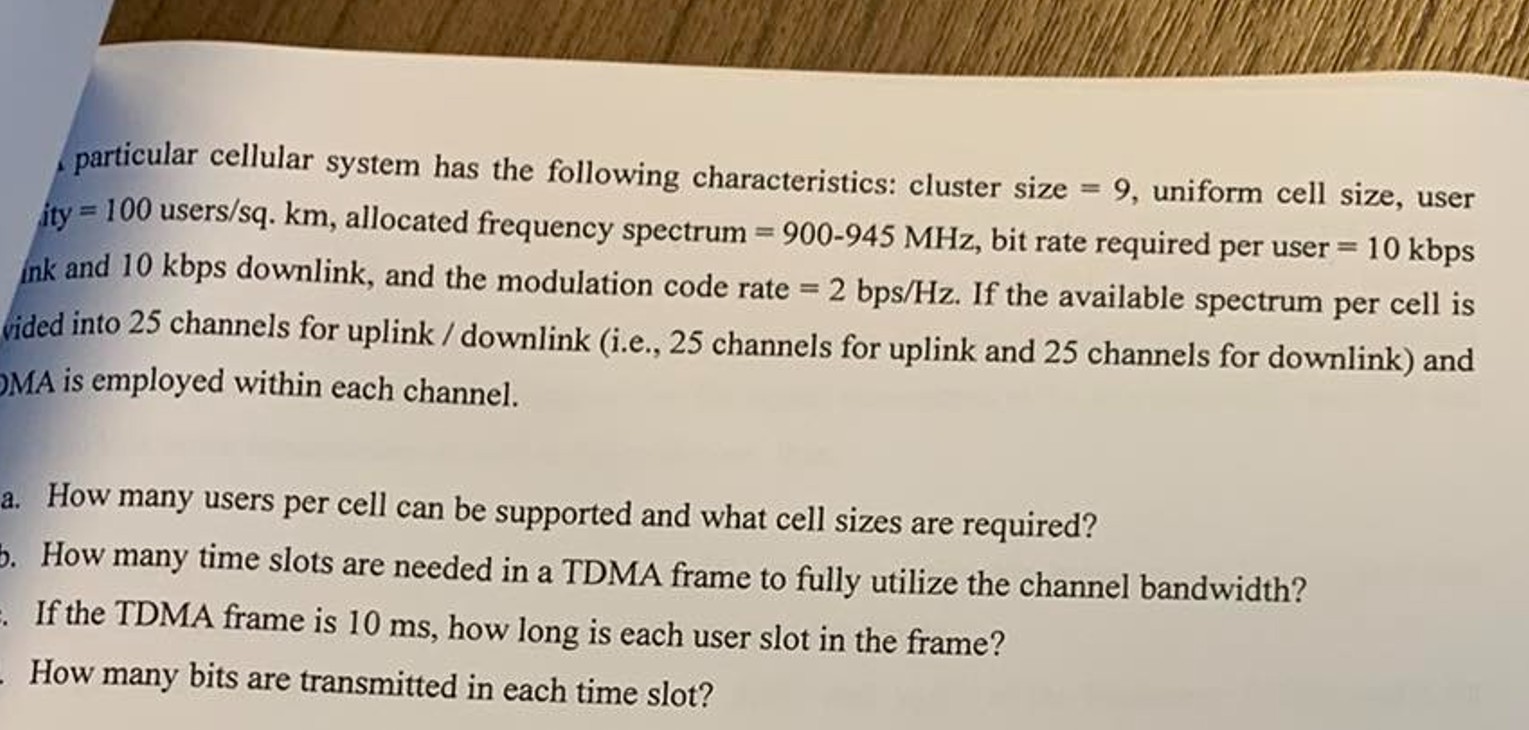 Solved particular cellular system has the following | Chegg.com