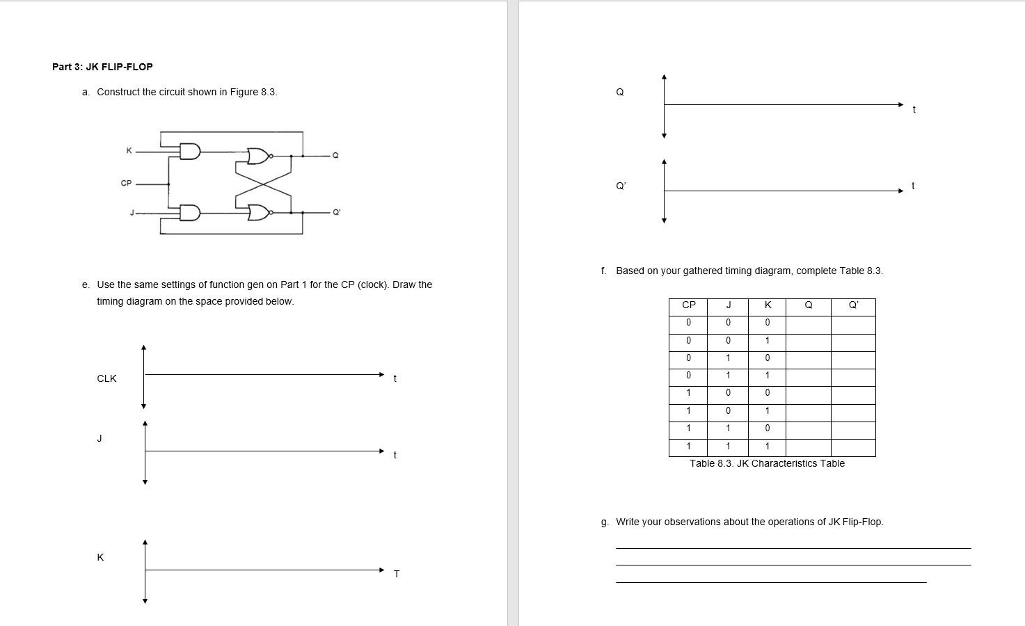 Solved FLIP-FLOPS Activity Instructions: Do the this task | Chegg.com