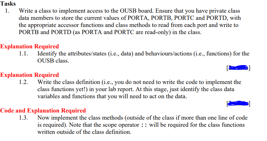Solved Tasks 1. Write a class to implement access to the | Chegg.com