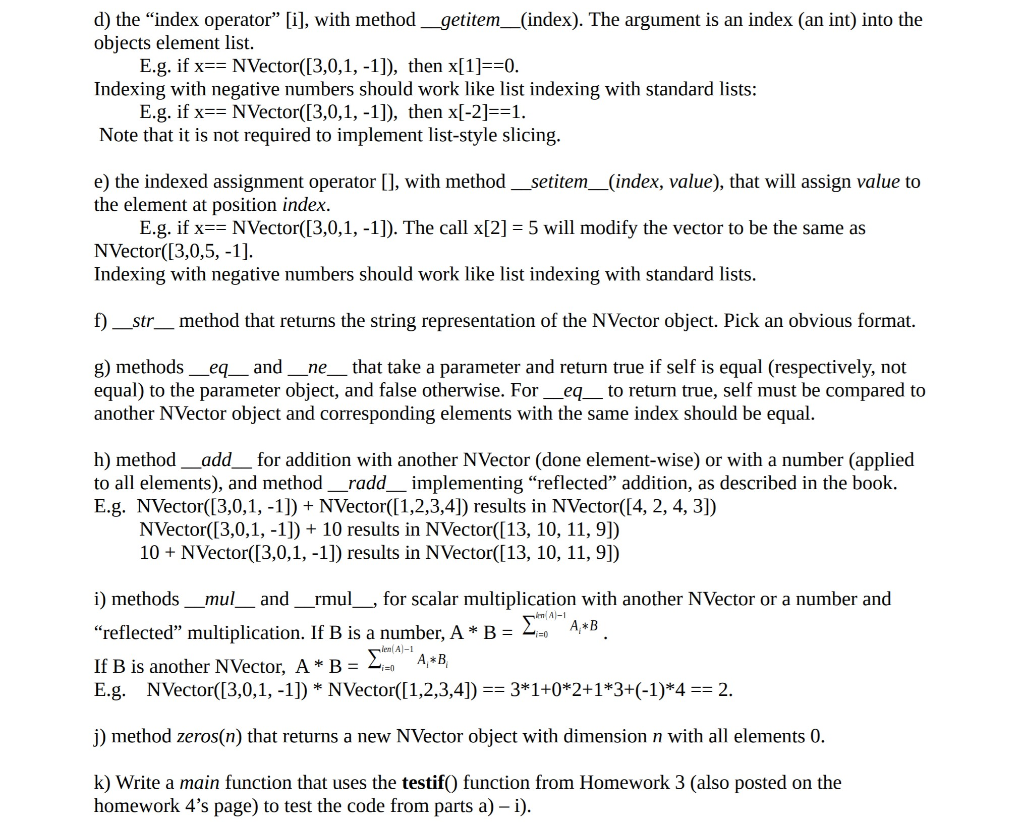 Problem 2 Implement In Python A Class Called Nvector 3381