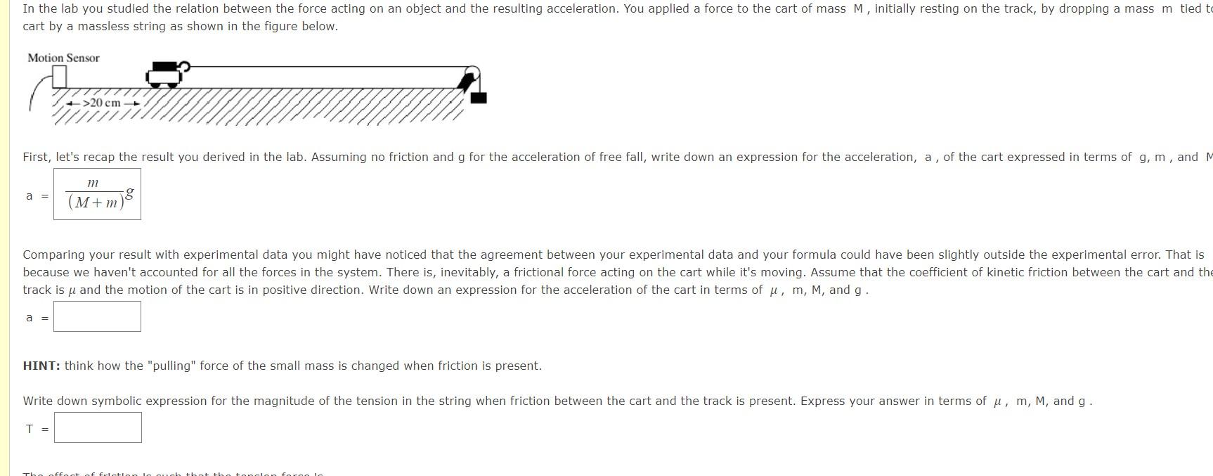 Solved cart by a massless string as shown in the figure | Chegg.com